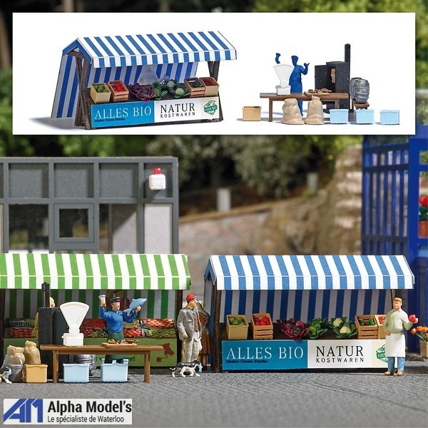 Busch 1823 - Échoppes de marché légumes bio et poissons fumés - Alphamodels