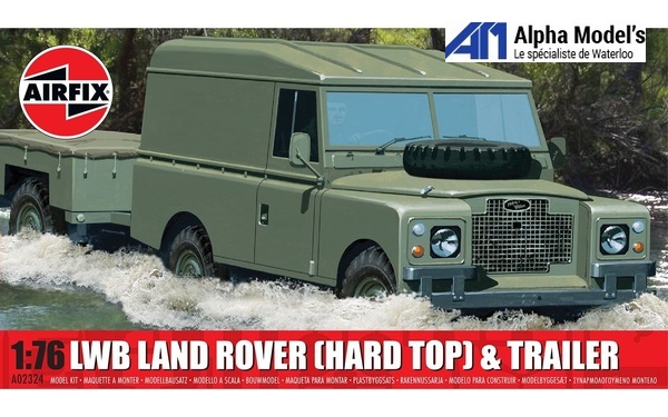 Airfix 02324 - LWB Land Rover (toit rigide) et remorque - Alphamodels